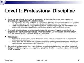 Corporate User Experience Maturity Model | PPT | IT and Internet ...