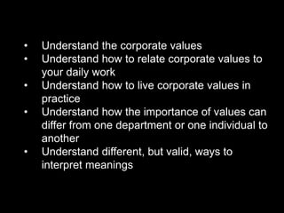 Corporate values conversation workshop | PPT | Free Download
