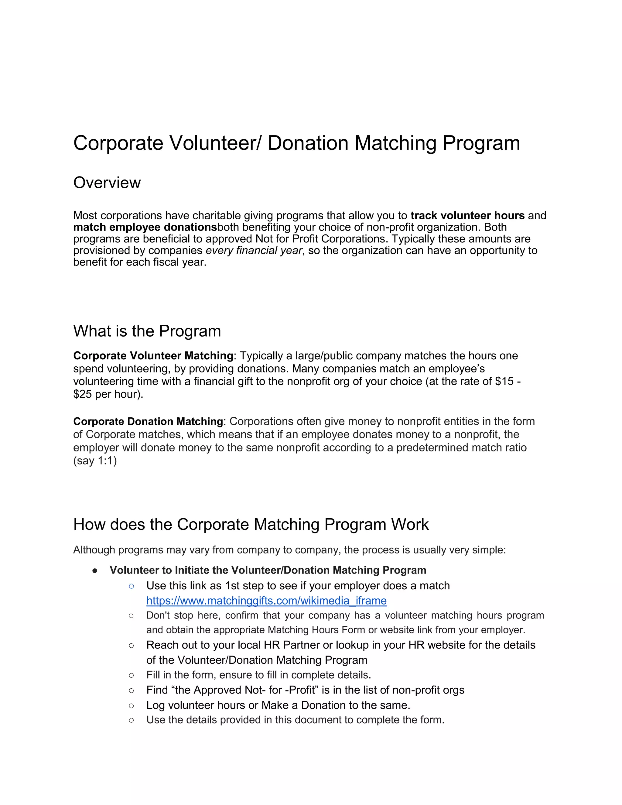 Corporate volunteer donation_matching | PDF