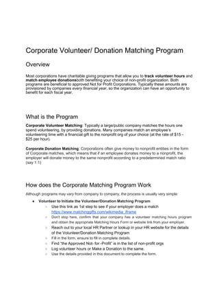 Corporate volunteer donation_matching | PDF