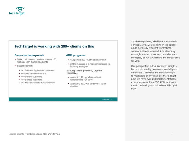 Lessons from the Front Lines: Making ABM Work for You | PDF | Marketing ...