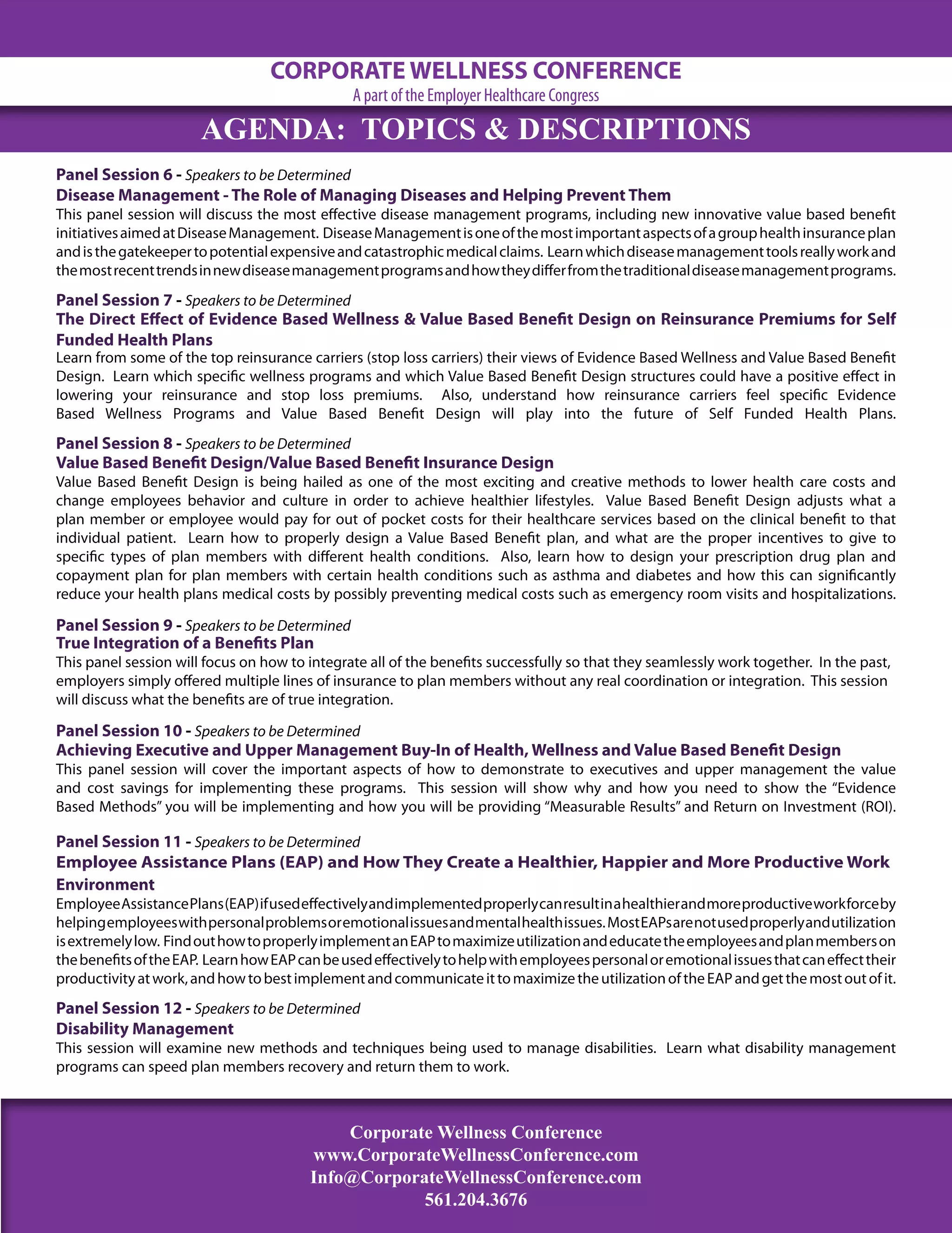 Corporate Wellness Conference Brochure | PDF