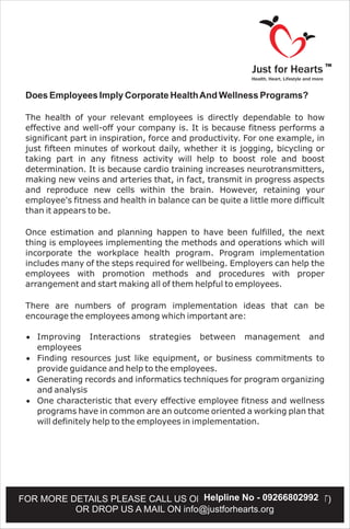 Guidelines for Corporate Wellness Programs | PDF