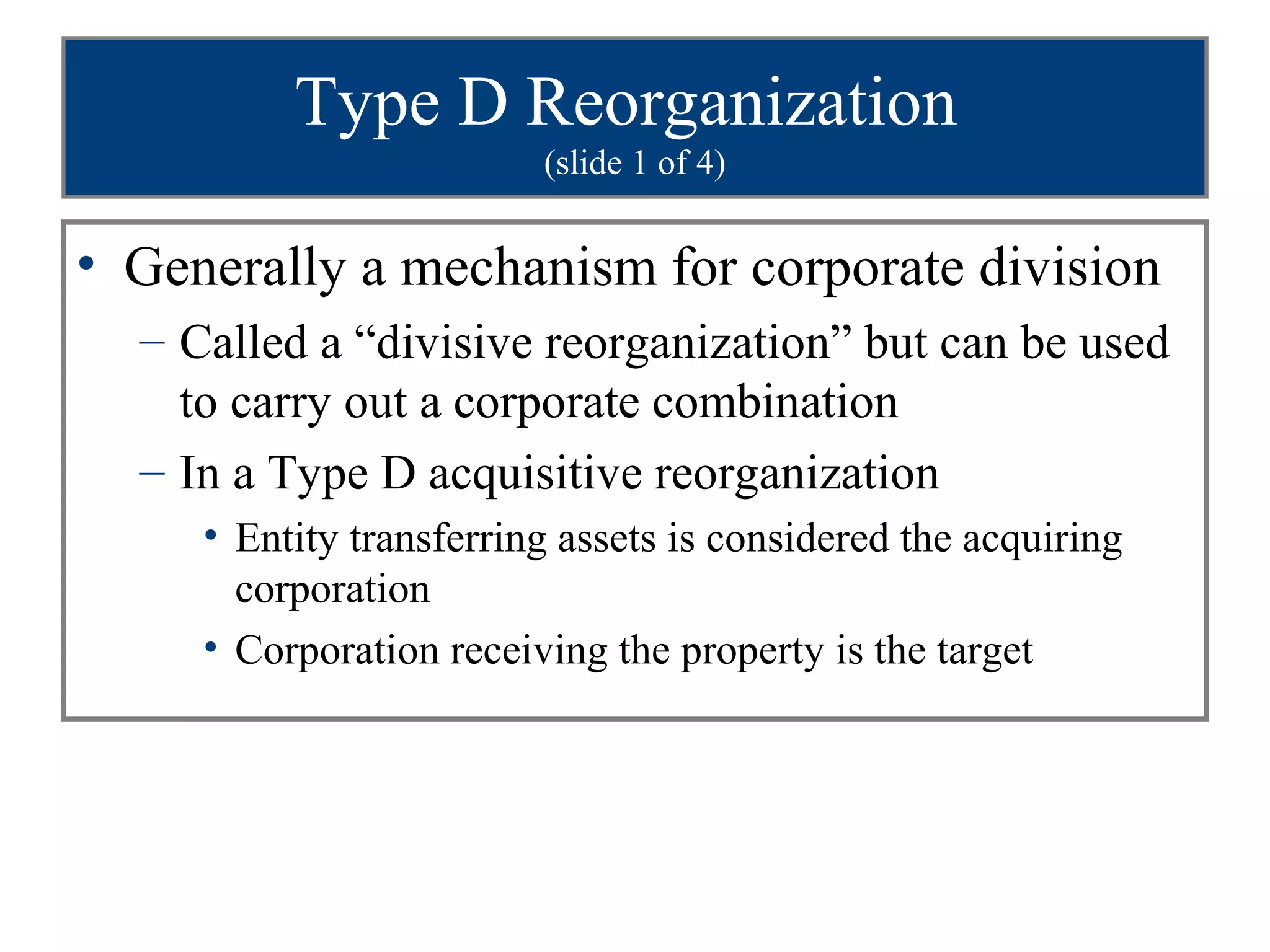 Corporation reorganization | PPT