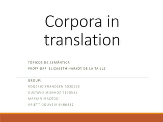Corpora translation | PPTX