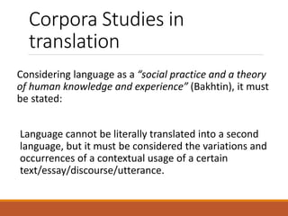 Corpora translation | PPTX