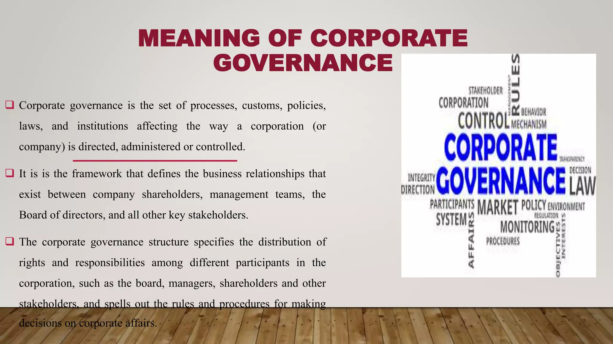 LEGISLATIVE FRAMEWORK OF CORPORATE GOVERNANCE UNDER COMPANIES ACT, SEBI ...