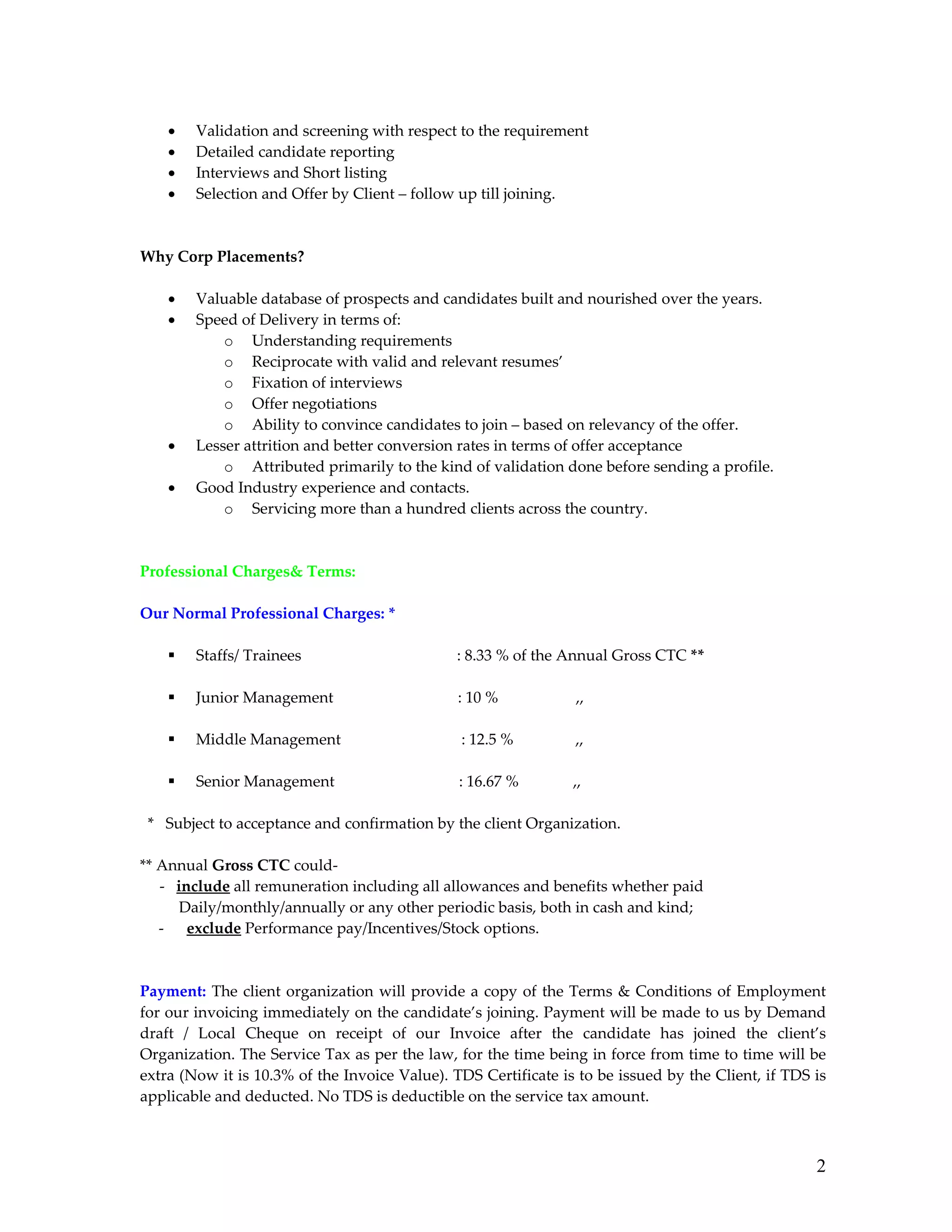 Corp Placements profile | PDF