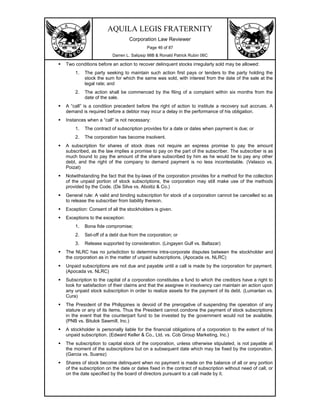 Corporations Code of the Philippines Ateneo Reviewer | PDF