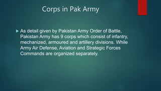 Corps and division in pakistan army | PPTX