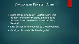 Corps and division in pakistan army | PPTX