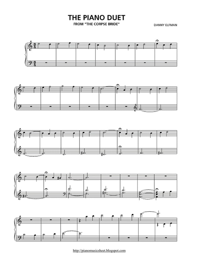 Corpse bride danny elfman-the-piano_duet _corpse bride_ | PDF
