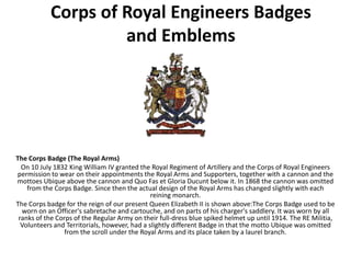 Corps of royal engineers badges and emblems | PPTX