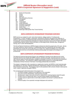 BDPA Corporate Sponsors (Dec 2012) | PDF