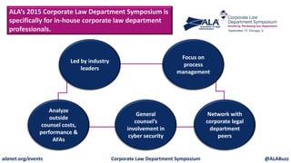 ALA 2015 Corporate Law Department Symposium | PPT | Free Download