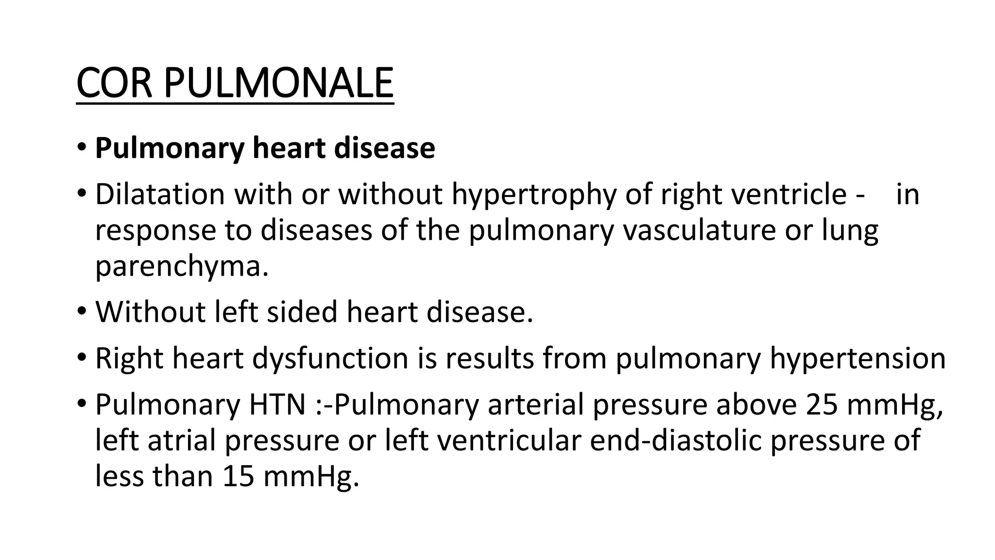 Cor Pulmonale Medicine | PPT