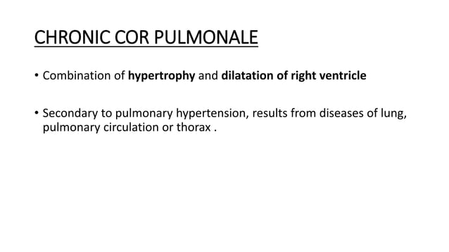 Cor Pulmonale Medicine | PPT