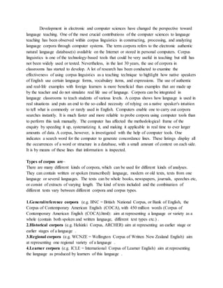 Corpus Linguistics | PDF