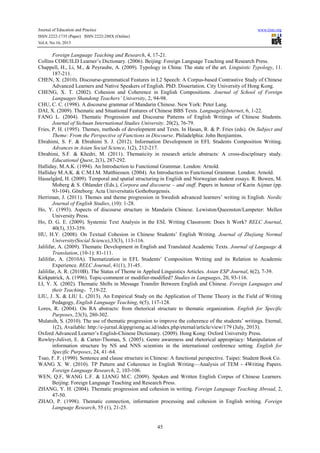 Corpus based research on the development of theme choices in chinese ...