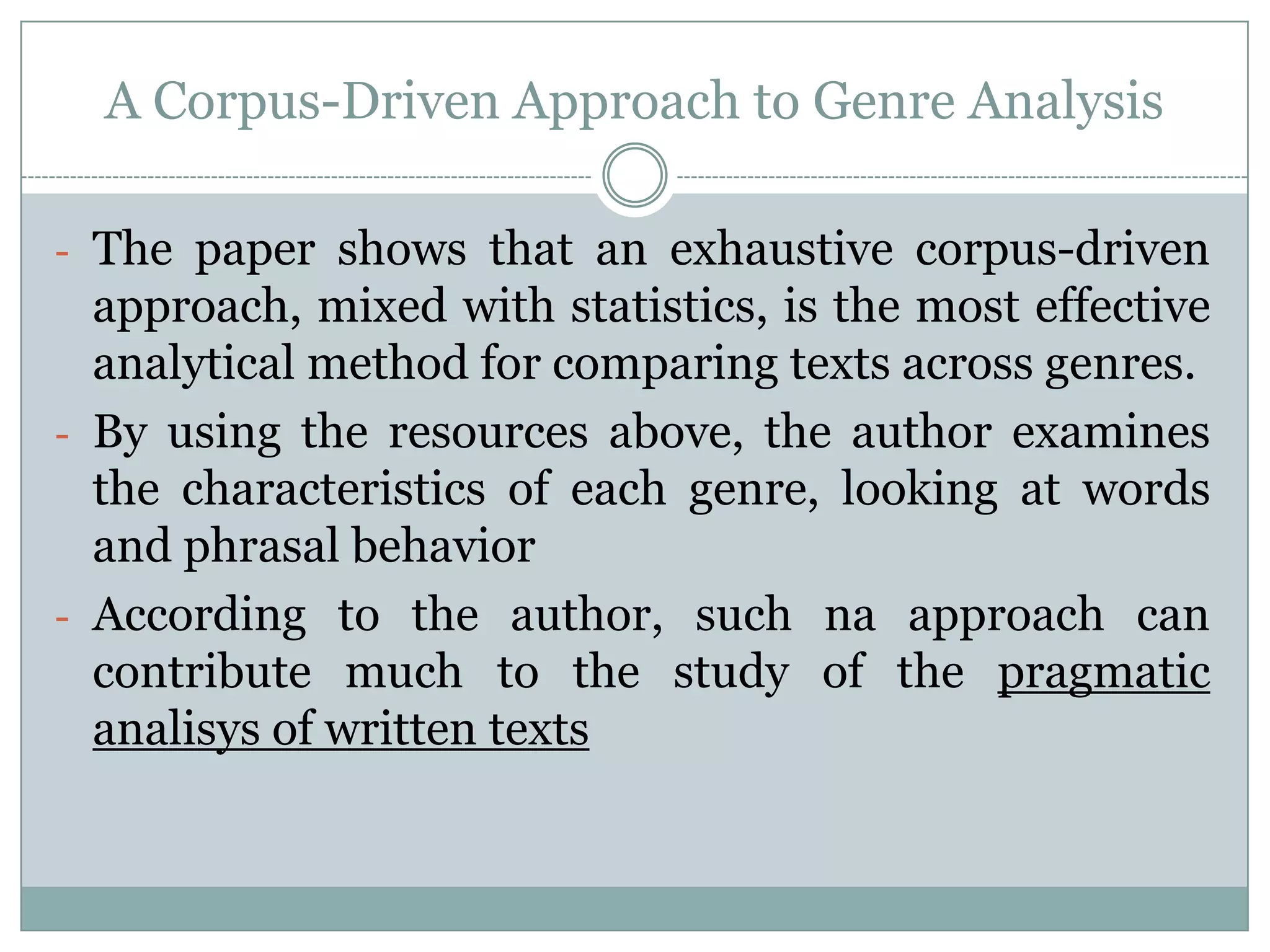 Corpus and semantics final | PPT
