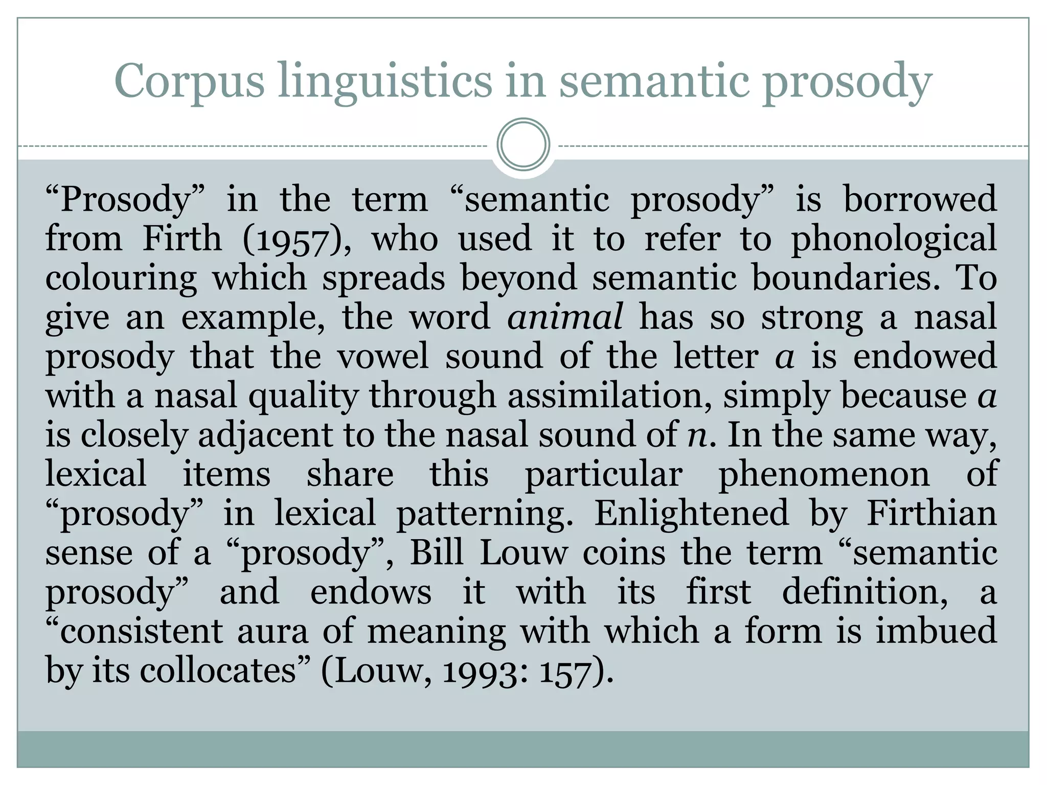 Corpus and semantics final | PPT