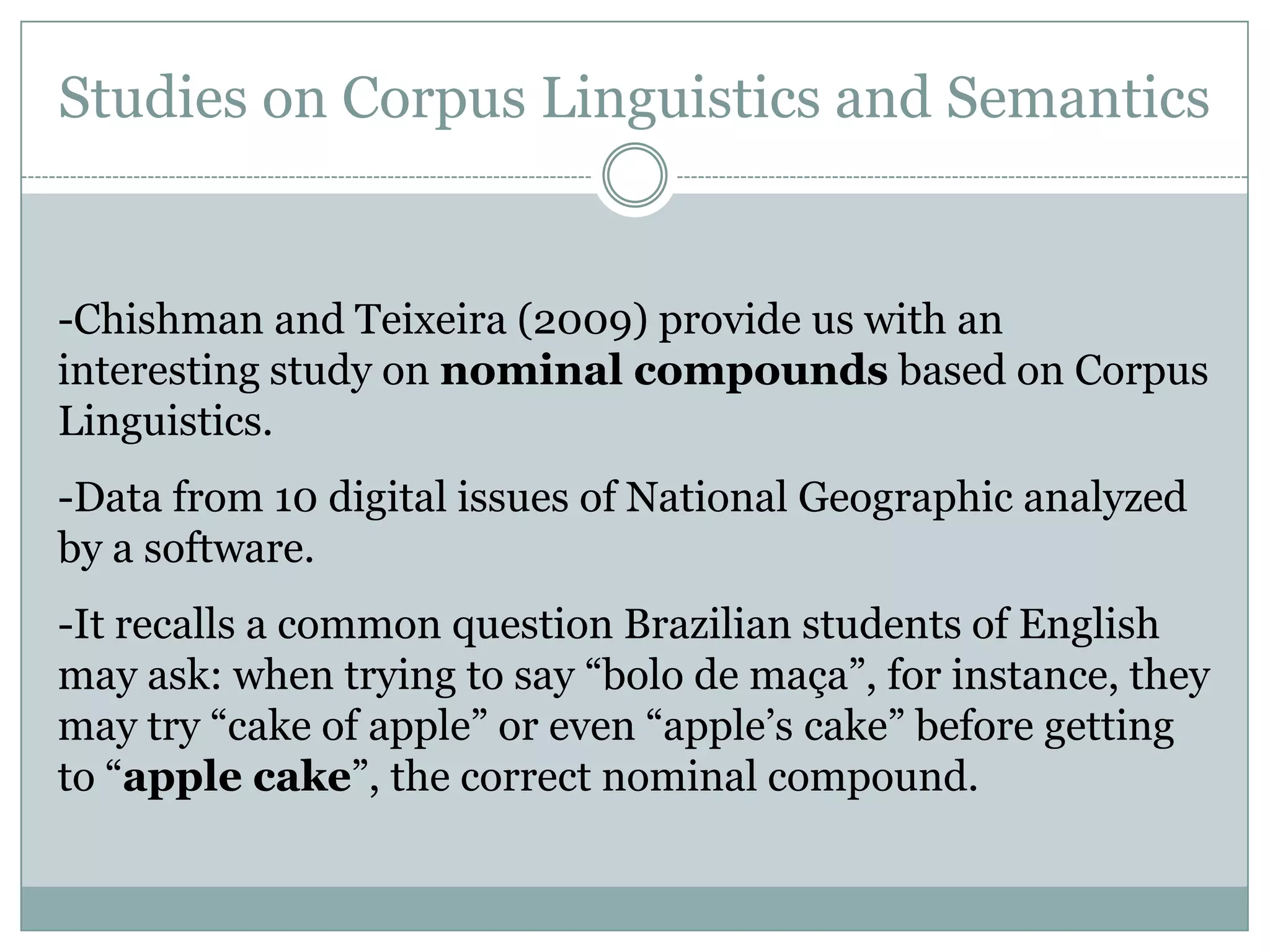Corpus and semantics final | PPT