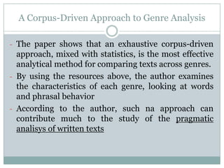 Corpus and semantics final | PPT
