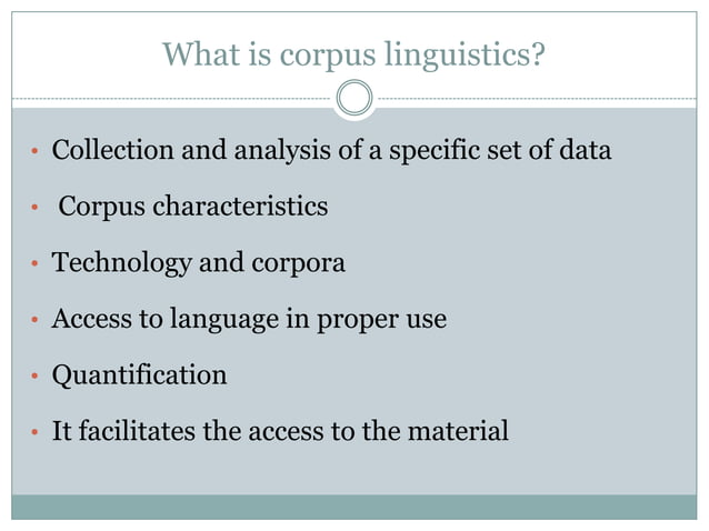 Corpus and semantics final | PPT