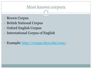 Corpus and semantics final | PPT