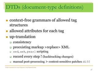 Corpus annotation for corpus linguistics (nov2009) | PPTX