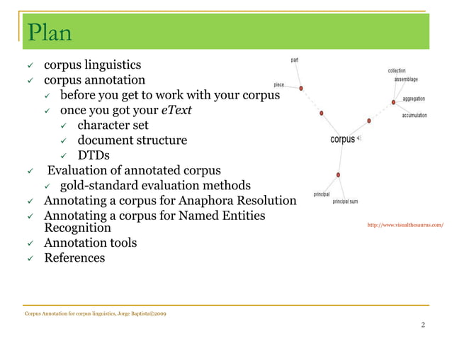 Corpus annotation for corpus linguistics (nov2009) | PPTX