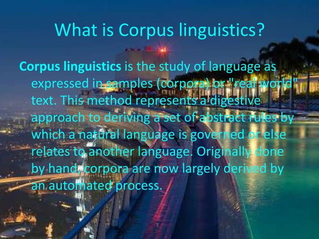 Corpus linguistics | PPTX | Science