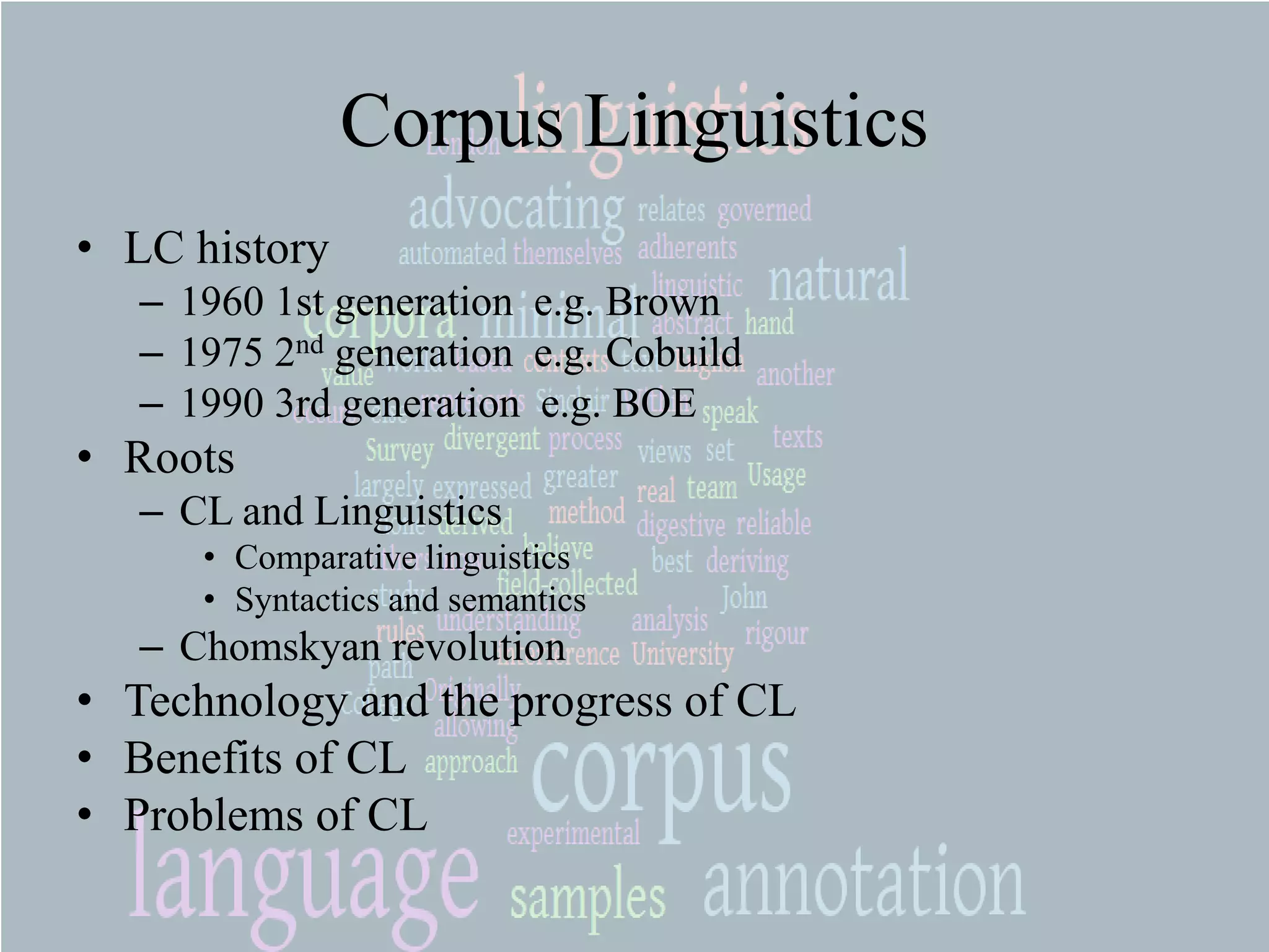 Corpus linguistics | PPTX