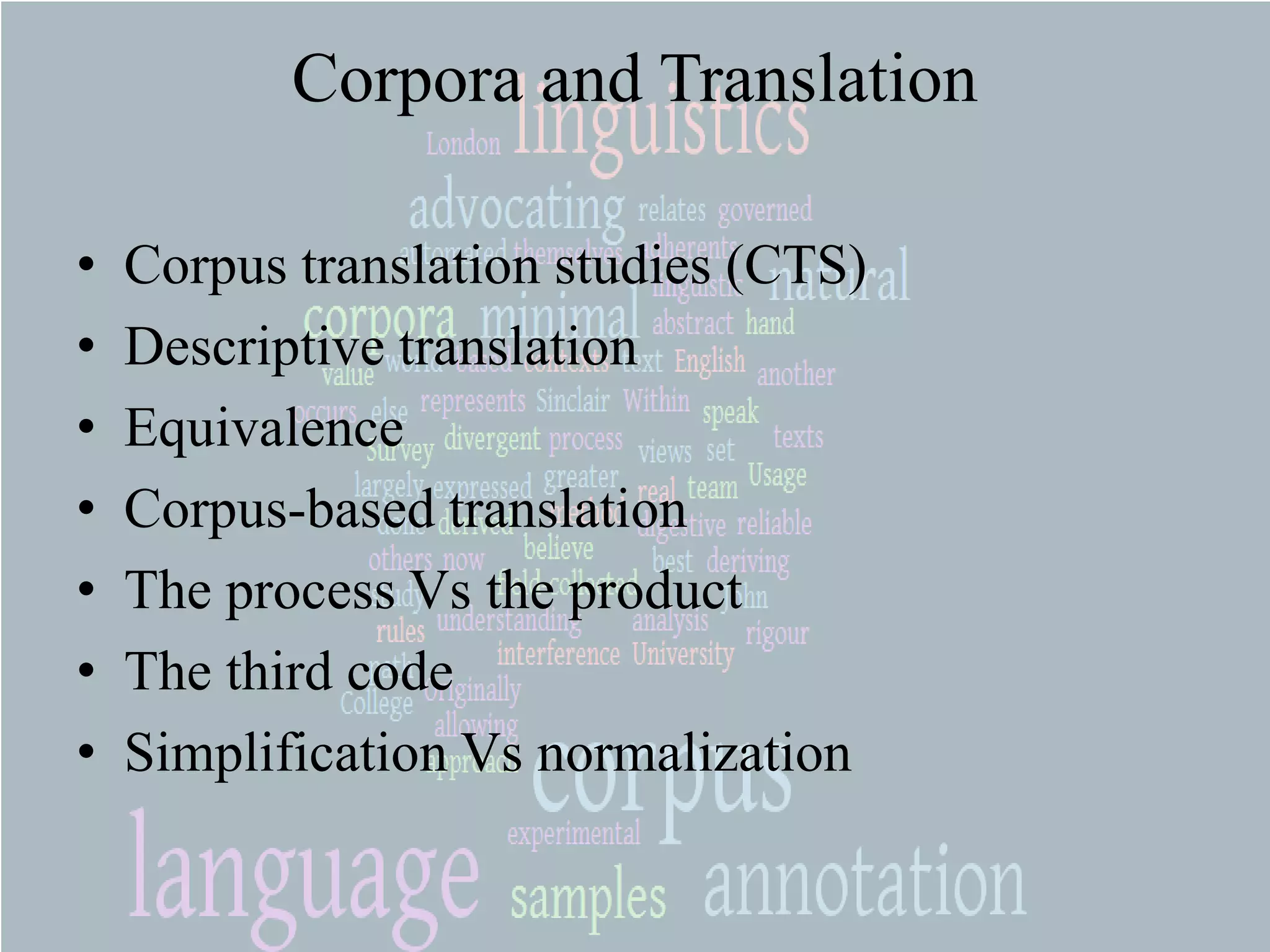 Corpus linguistics | PPTX