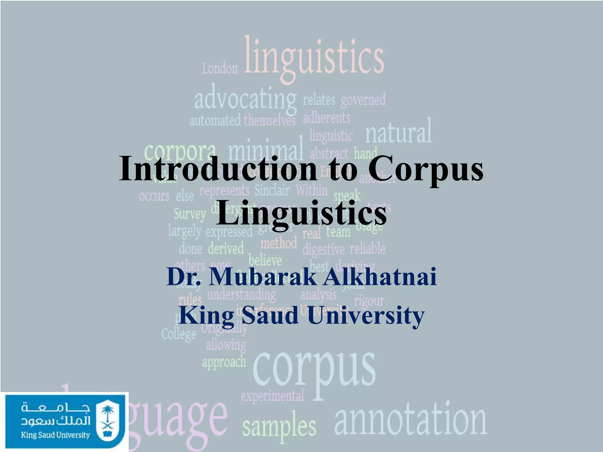 Corpus linguistics | PPT