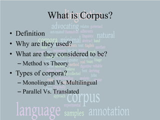 Corpus linguistics | PPTX