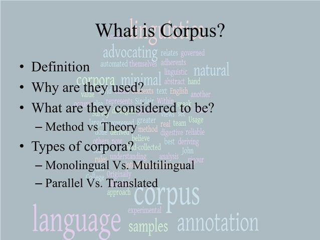 Corpus linguistics | PPT