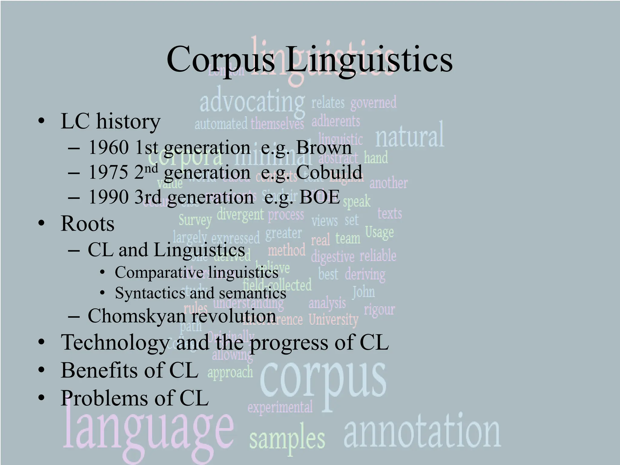 This presentation about corpus linguistics | PPT