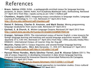 Corpus linguistics in language learning | PPT