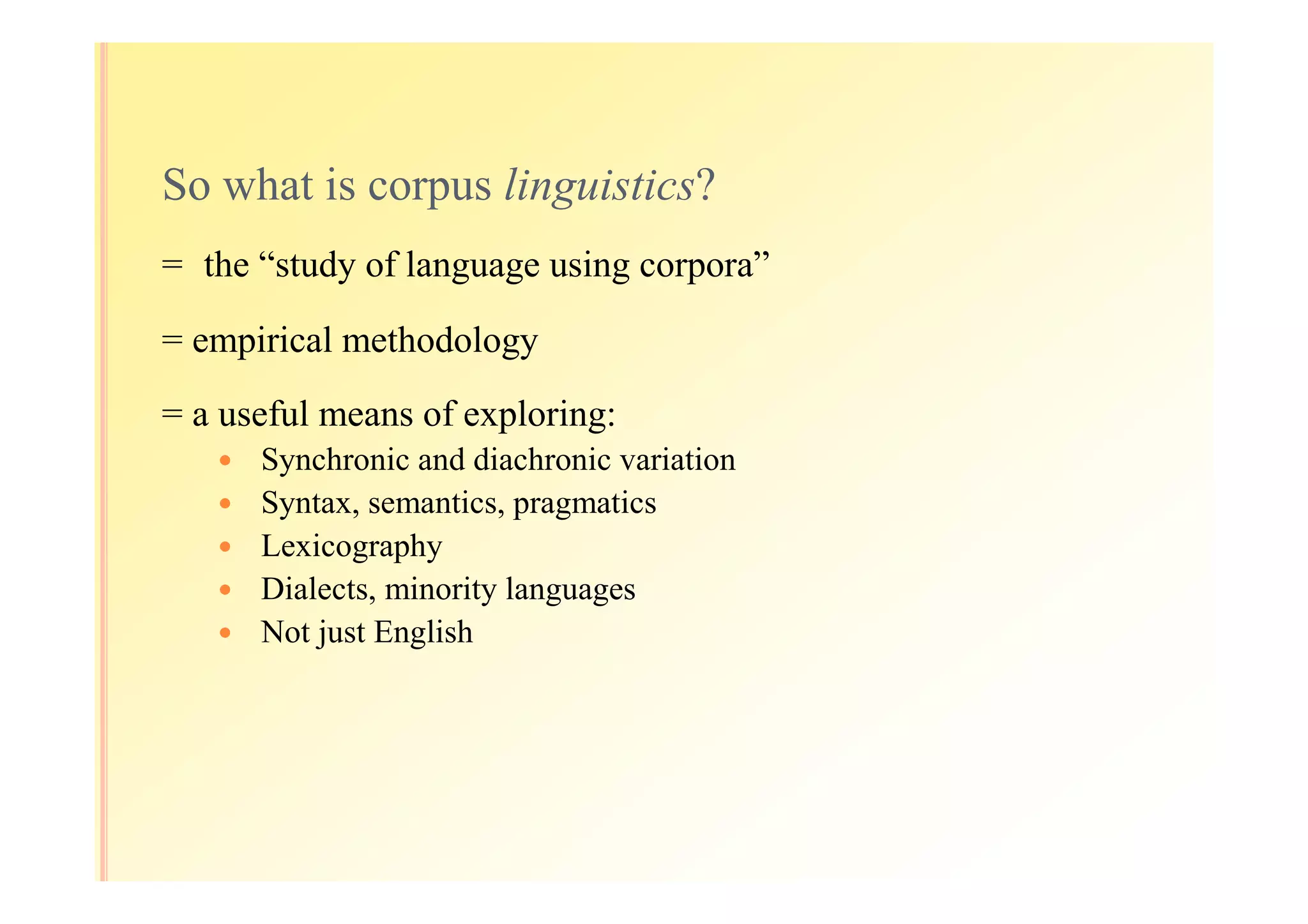 Corpus linguistics intro | PDF