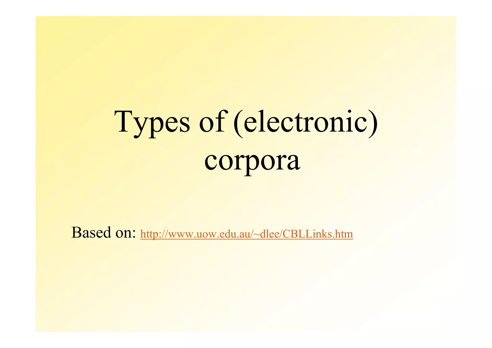Corpus linguistics intro | PDF
