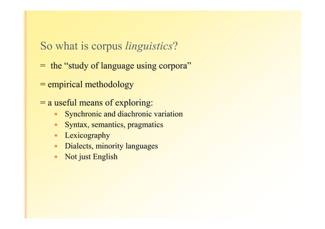 Corpus Linguistics Intro Ppt