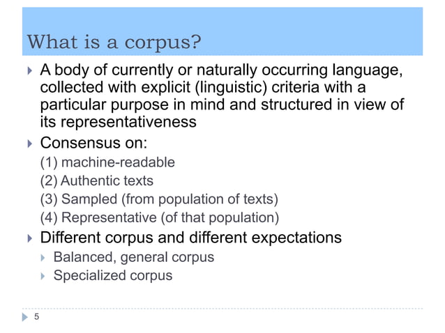 Corpus linguistics the basics | PPTX