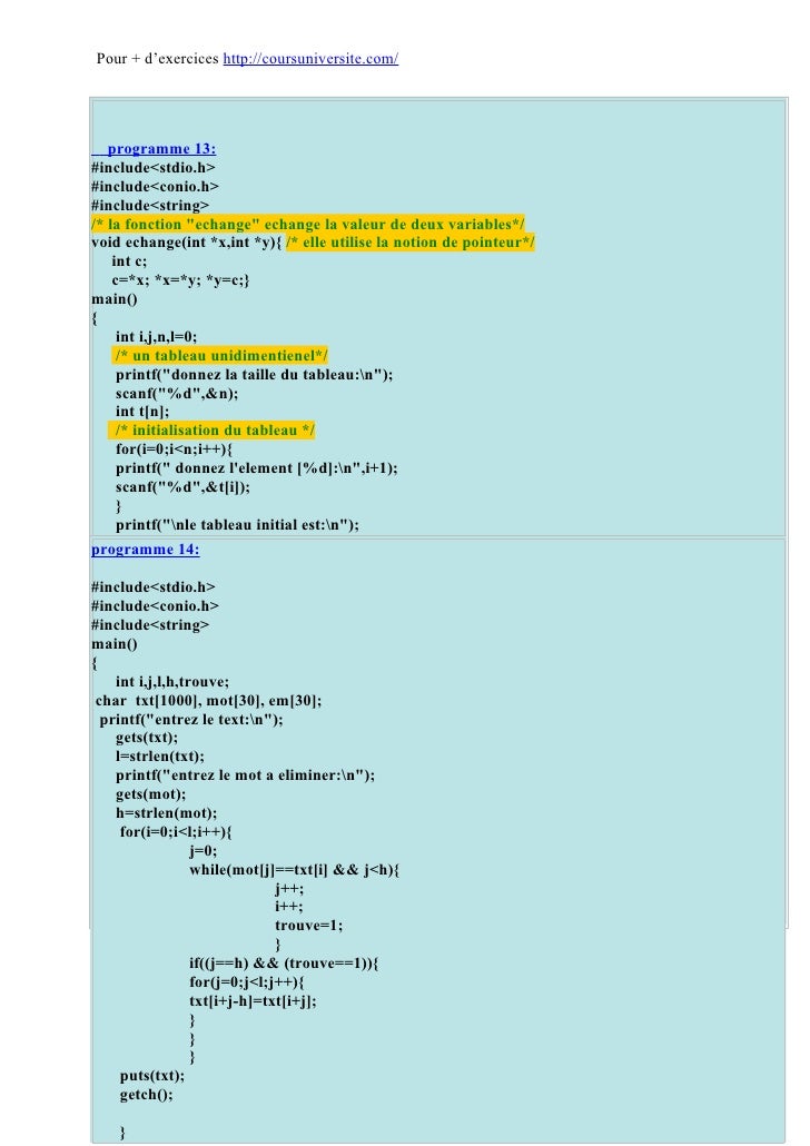 examen langage c corrigé