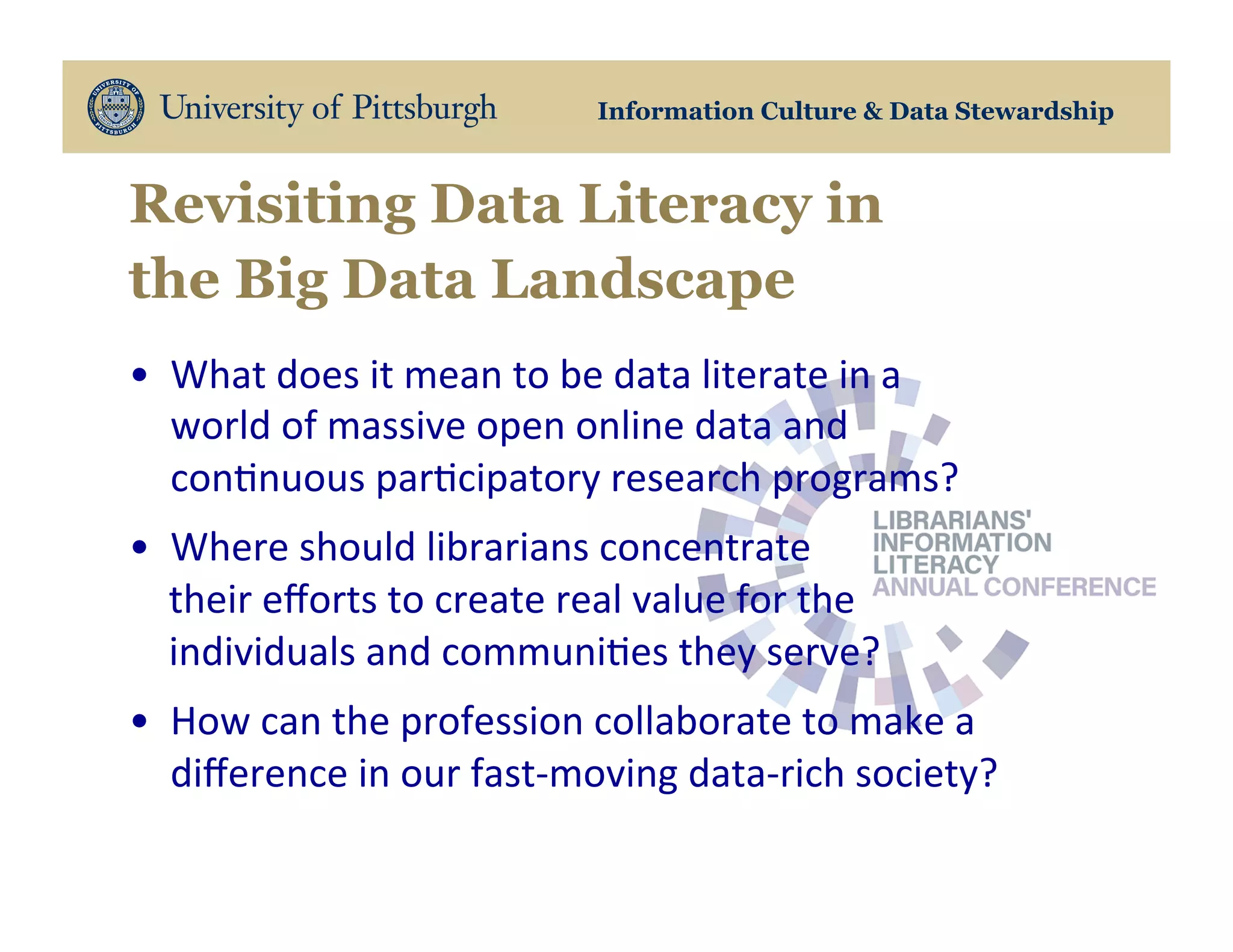 Revisiting data literacy in the big data landscape - Corrall | PDF ...