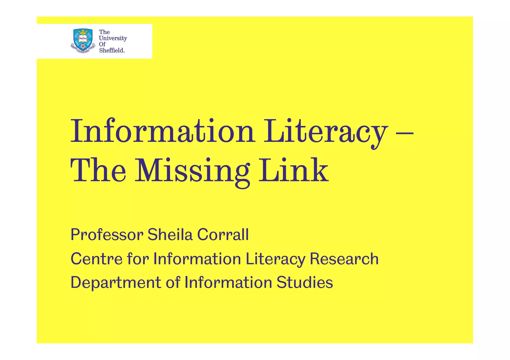Information Literacy - The Missing Link | PDF