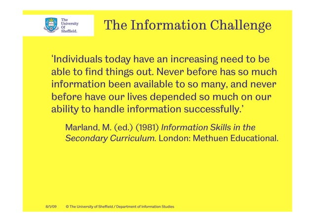 Information Literacy - The Missing Link | PPT