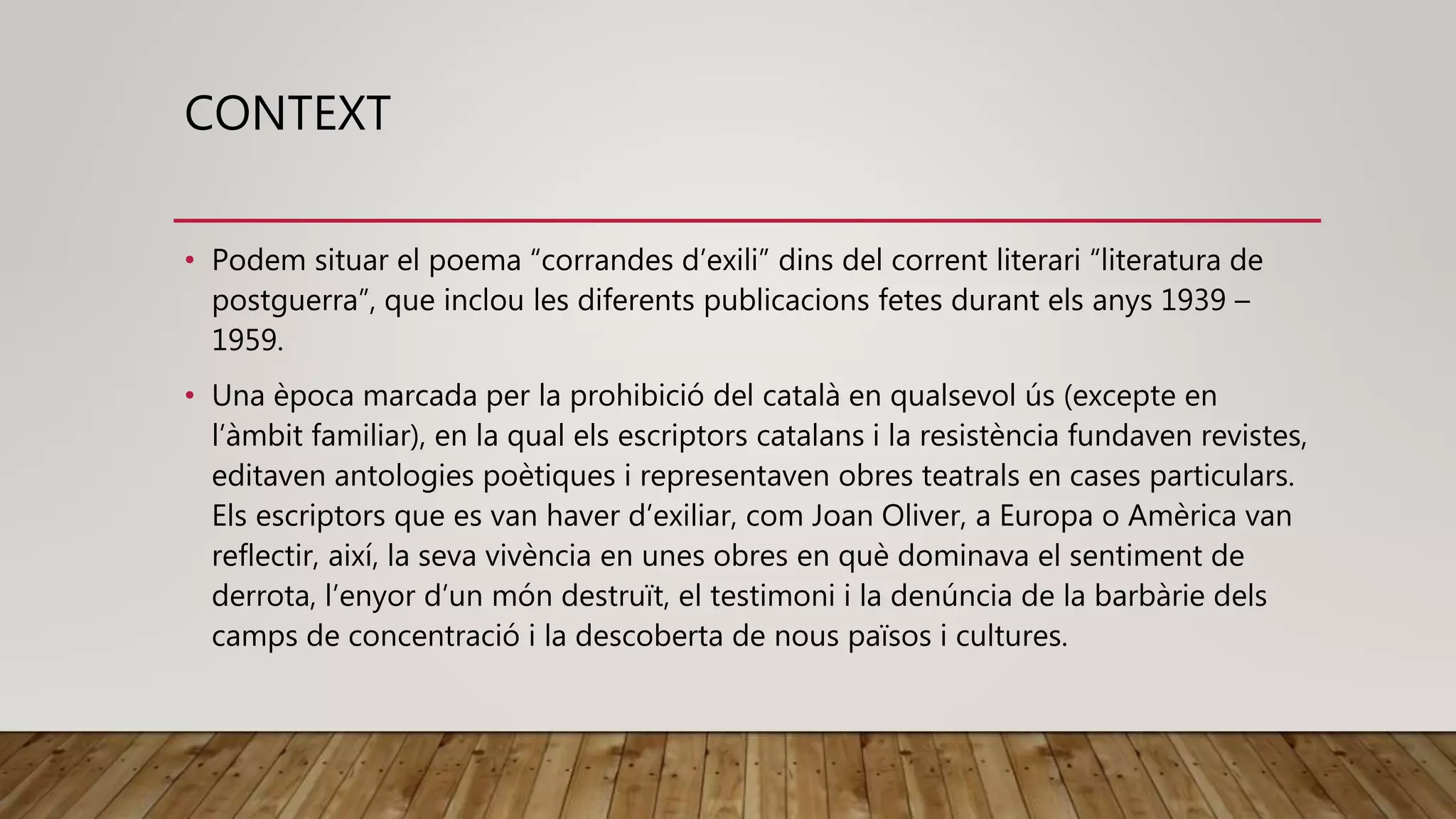 Corrandes exili | PPTX