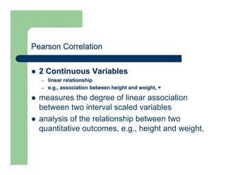 Pearson Correlation, Spearman Correlation &Linear Regression | PPT