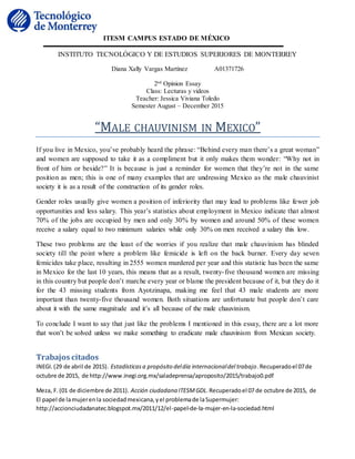 Male chauvinism | PDF